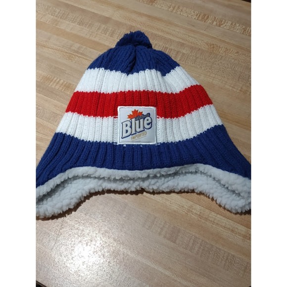 Accessories | Vintage Labatt Blue Winter Helmet Wool Hat Cap | Poshmark
